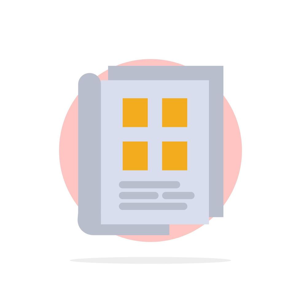 Book Newspaper Paper Notebook Phonebook Abstract Circle Background Flat Color Icon 14381885