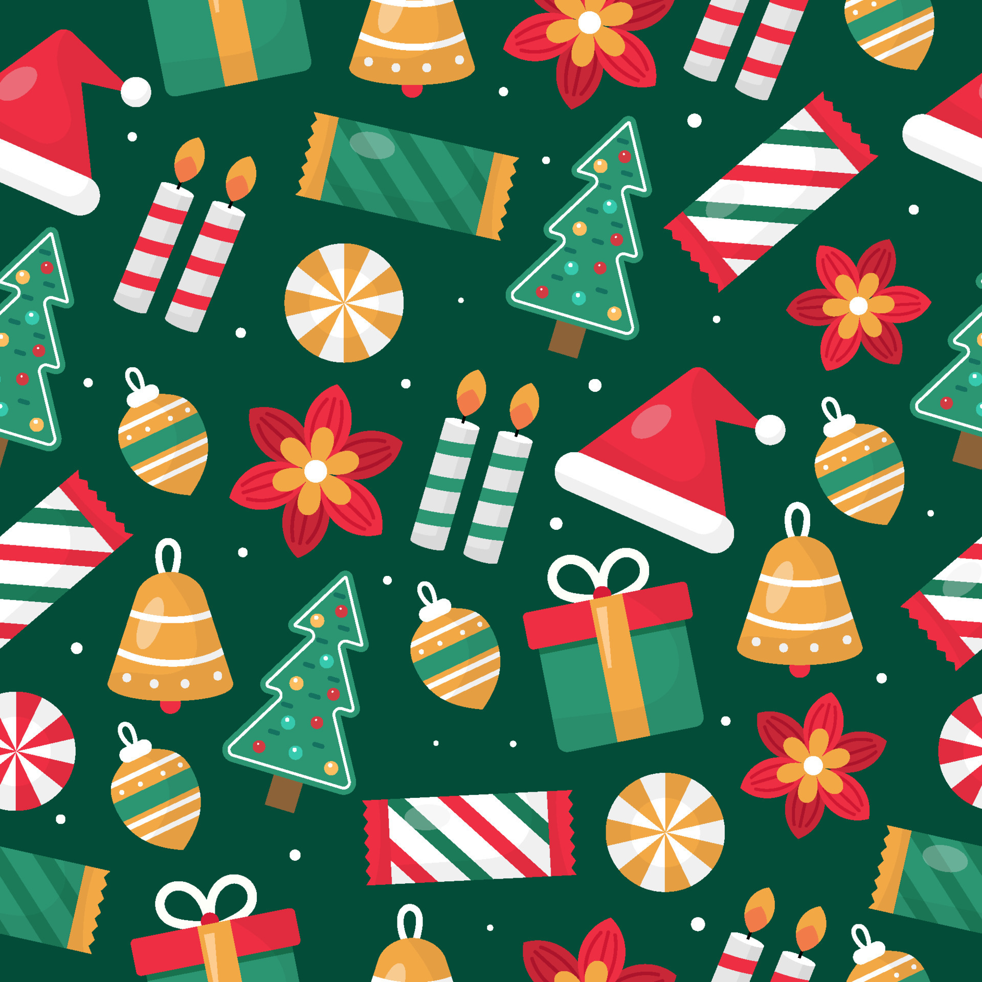 Christmas Elements Seamless Pattern 14386100 Vector Art at Vecteezy Christmas Elements Seamless Pattern 14386100 Vector Art at Vecteezy