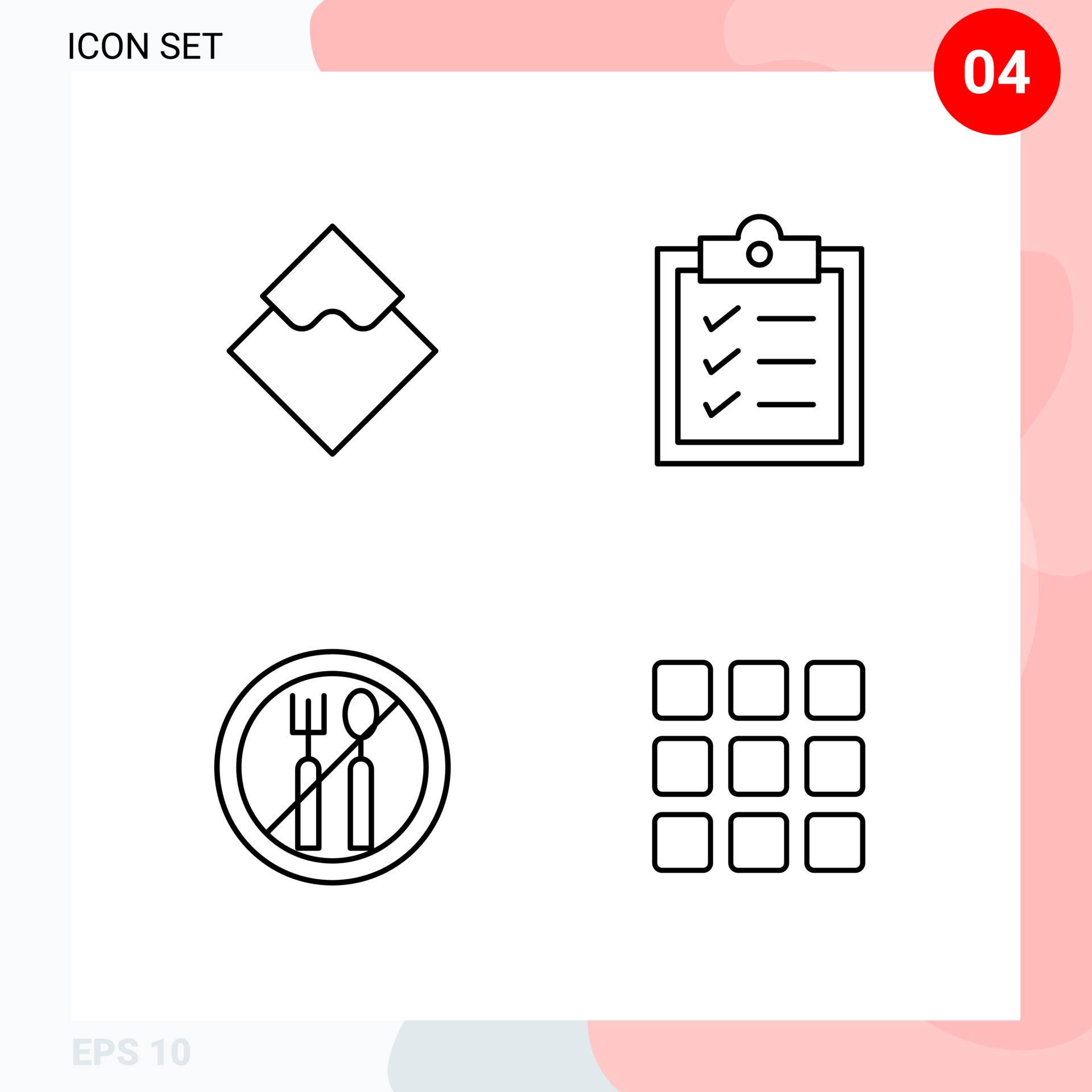Vector Pack Of 4 Icons In Line Style Creative Outline Pack Isolated On White Background For Web