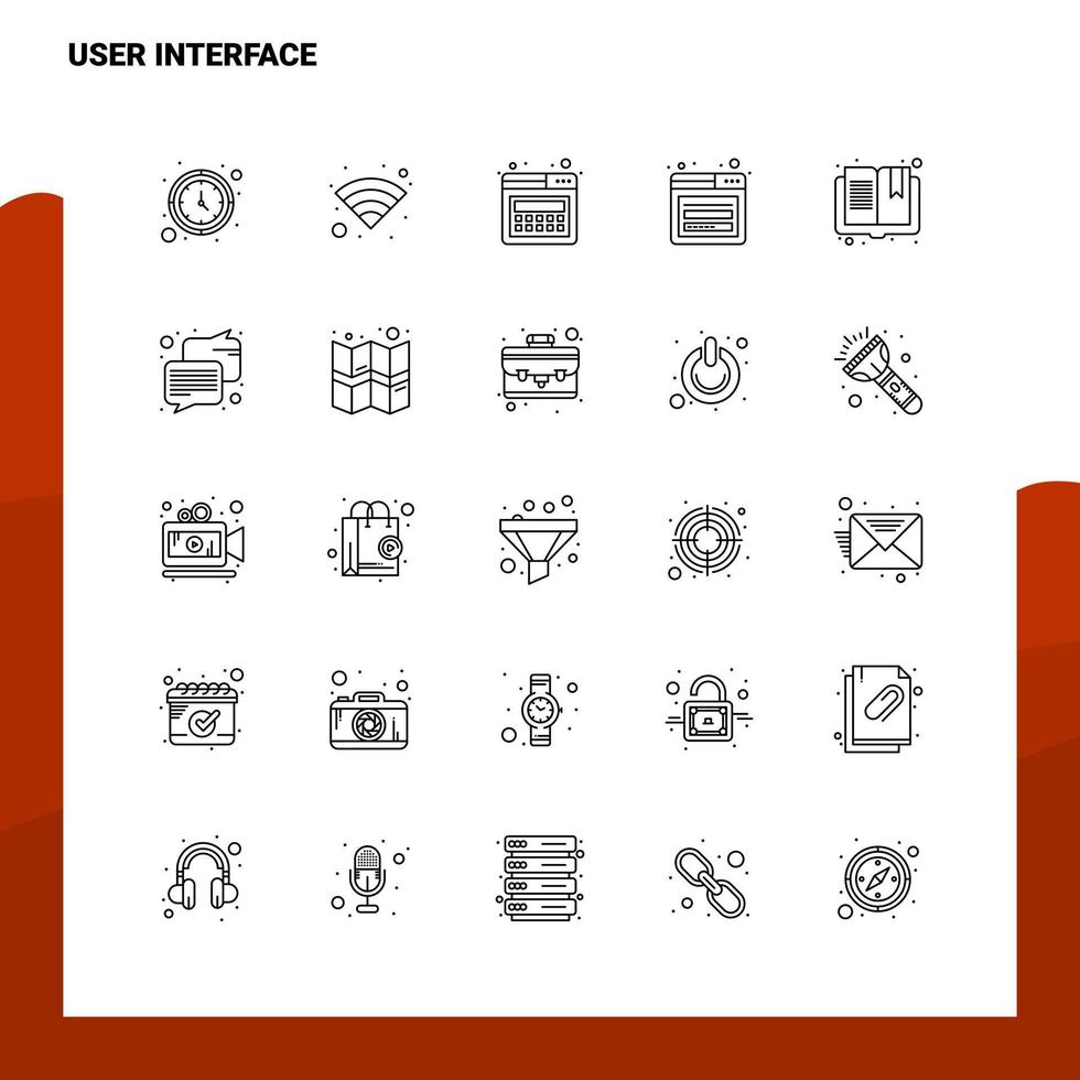 Set of User Interface Line Icon set 25 Icons Vector Minimalism Style Design Black Icons Set ...