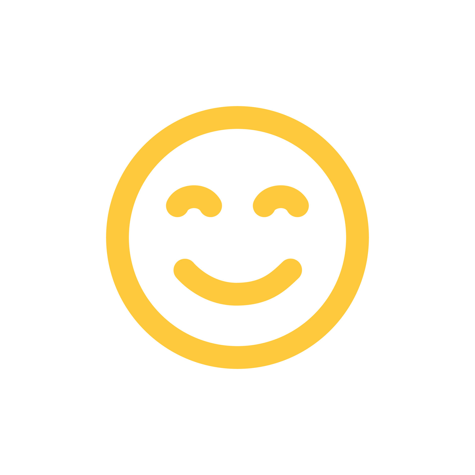 Smile icon, happy face, smiling emoji, yellow sticker. Vector flat illustration isolated on ...