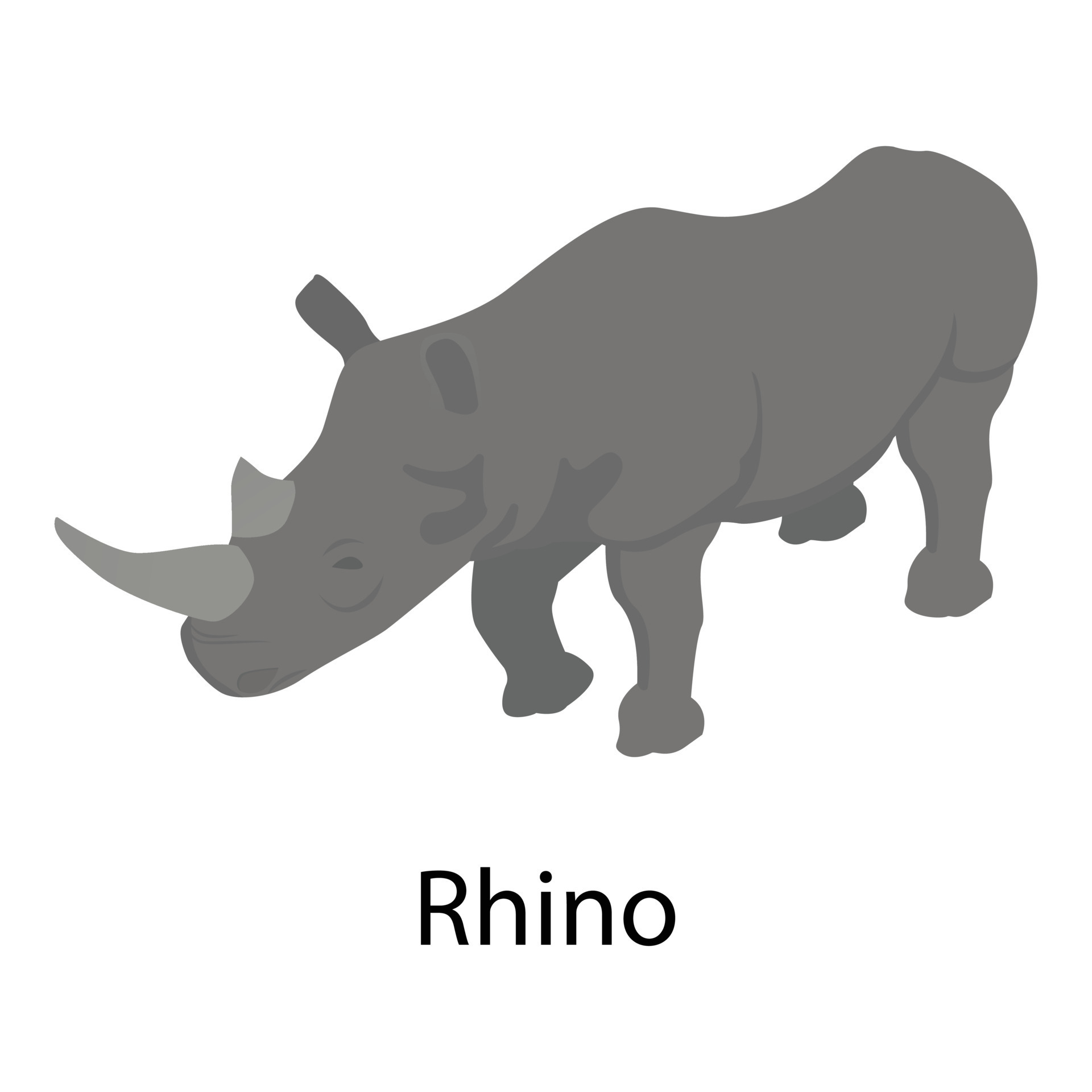 Rhino icon, isometric style 14391210 Vector Art at Vecteezy