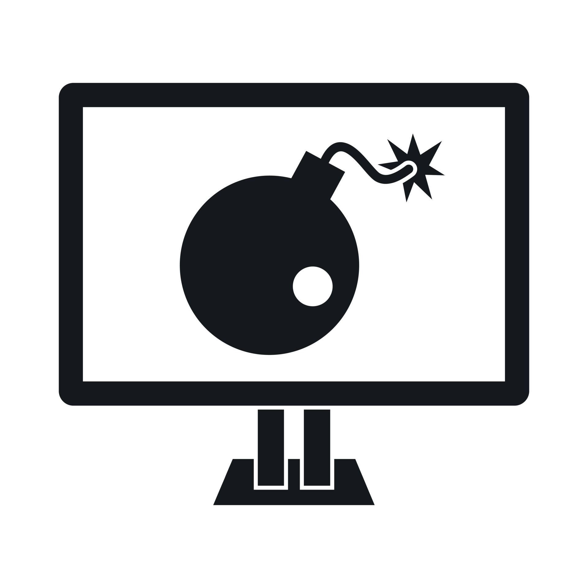 Bomb on computer monitor icon, simple style 14391633 Vector Art at Vecteezy