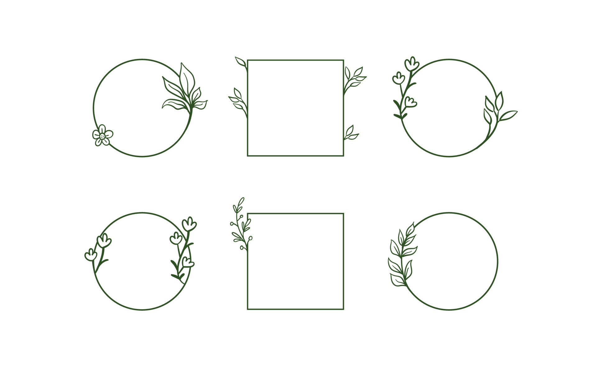 Floral frames. Wreath decorative borders. 14394333 Vector Art at Vecteezy