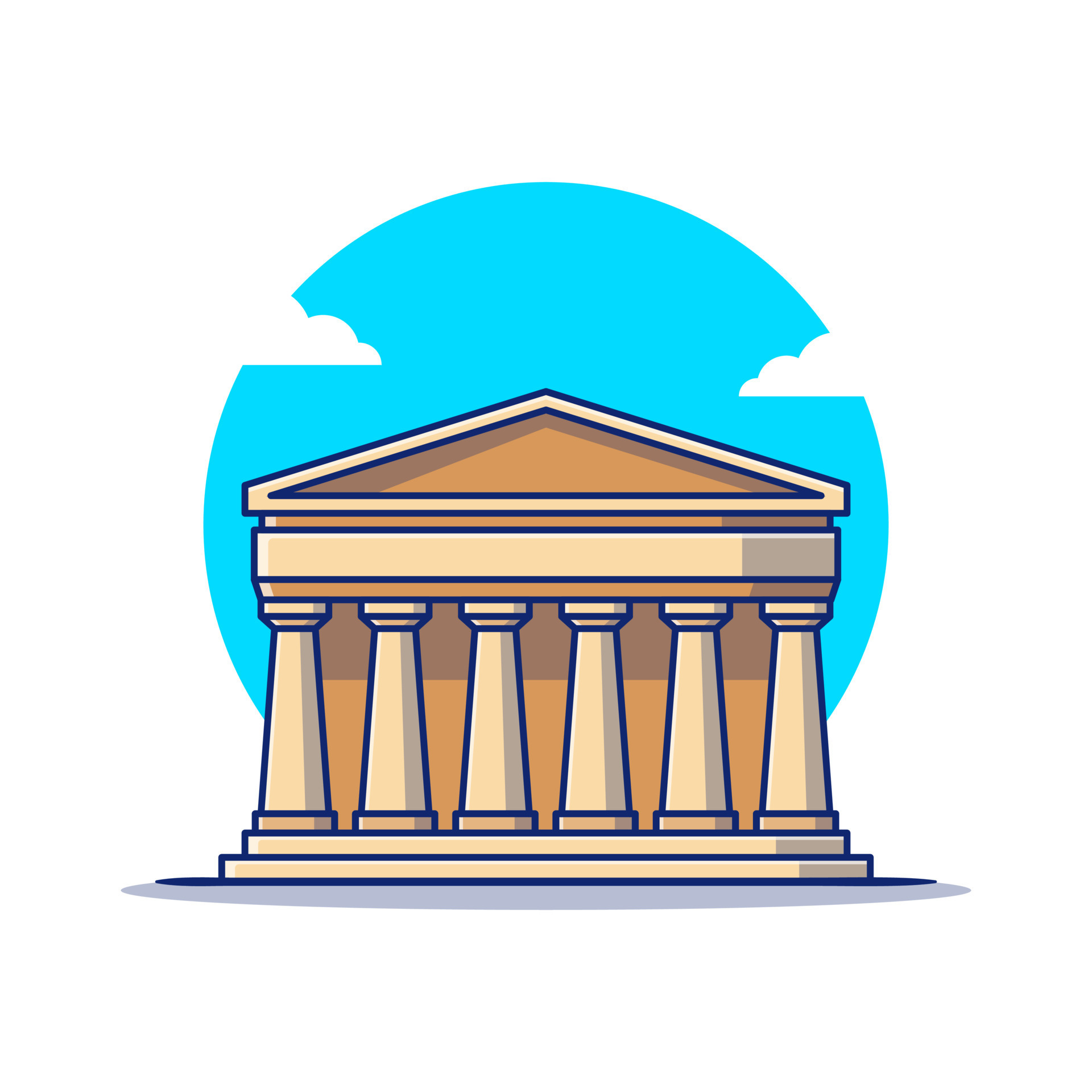 Parthenon Cartoon Vector Icon Illustration. Famous Building Traveling Icon Concept Isolated ...