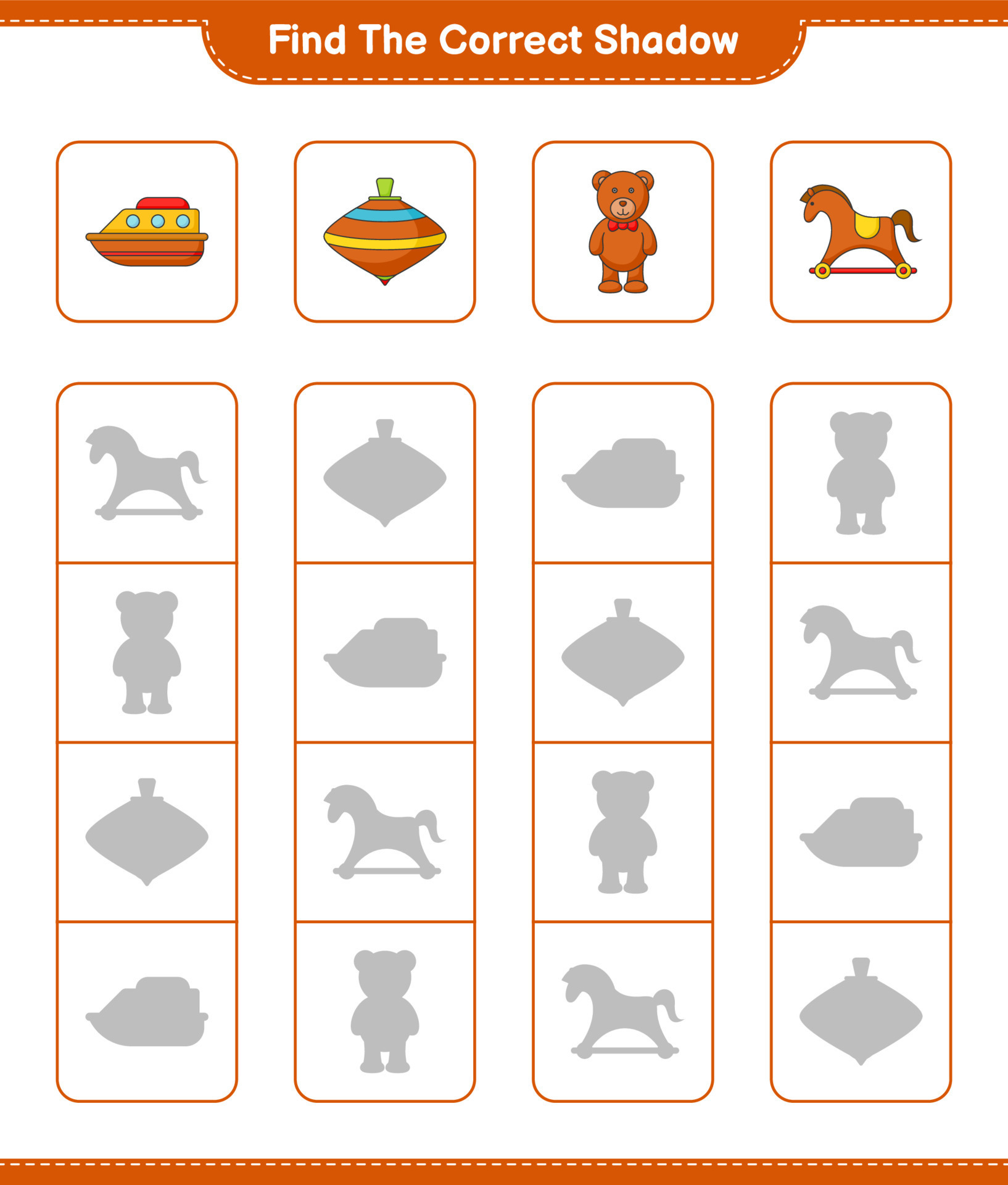 Find the correct shadow. Find and match the correct shadow of Teddy ...