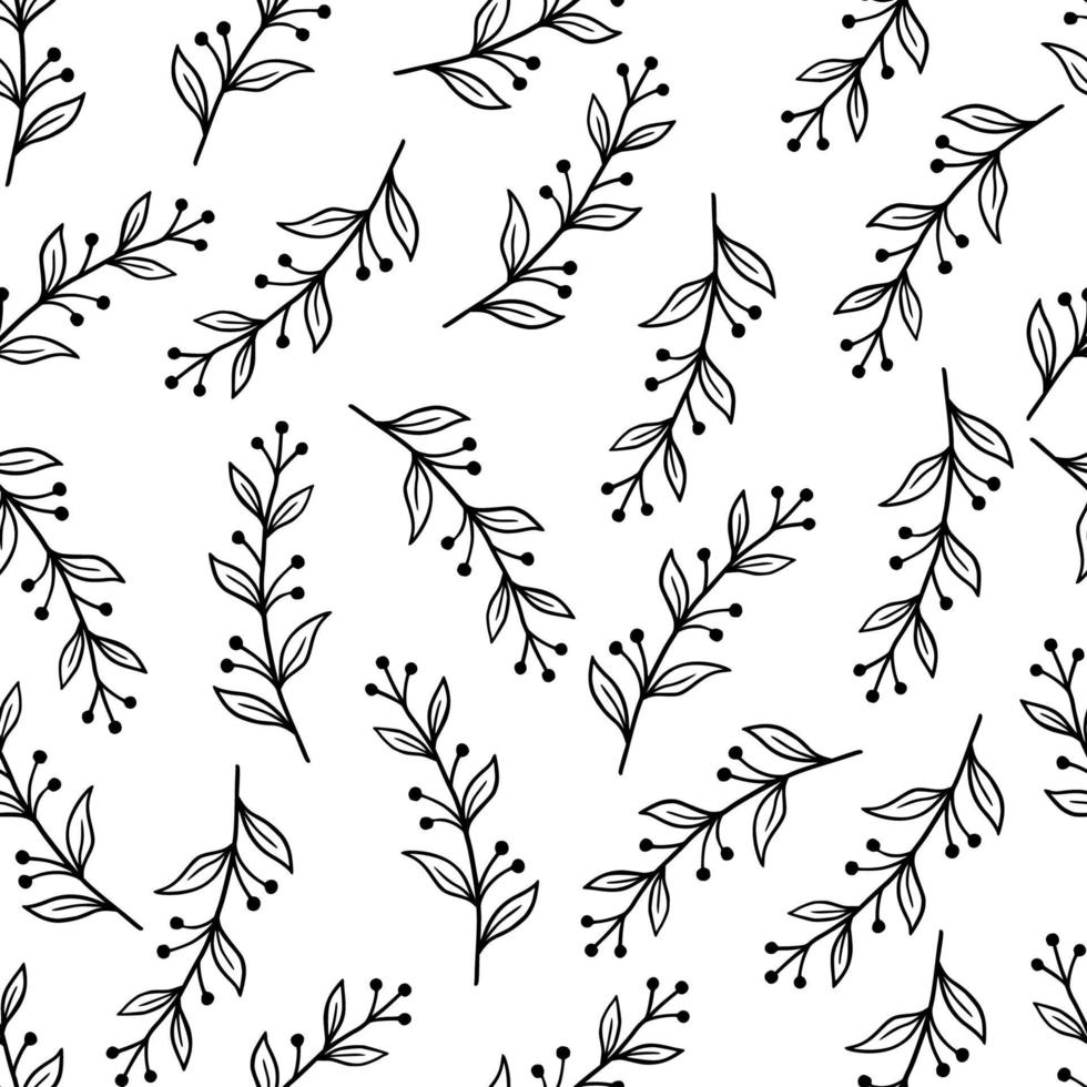 Hand Drawn Leaf Seamless Pattern 14401648 Vector Art At Vecteezy