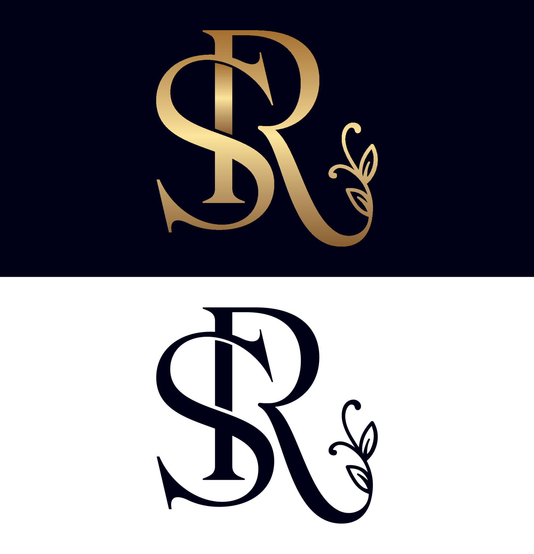 floral logo SR brand design 14401835 Vector Art at Vecteezy