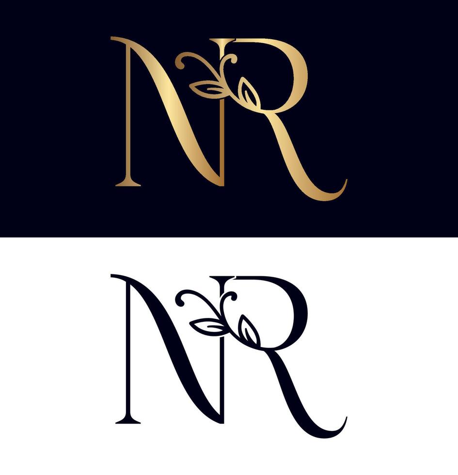 logotipo floral nr diseño de marca 14401843 Vector en Vecteezy