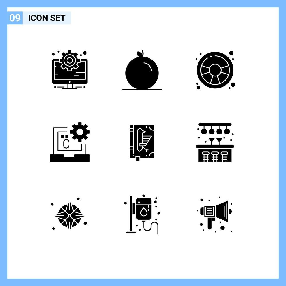 Set of 9 Modern UI Icons Symbols Signs for codex development fun ...
