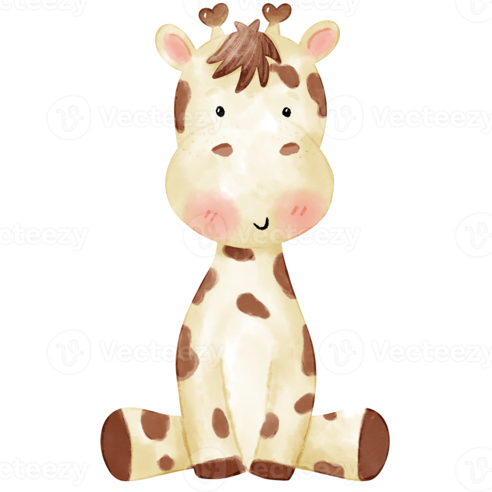 cute giraffe watercolor illustration 14402666 PNG