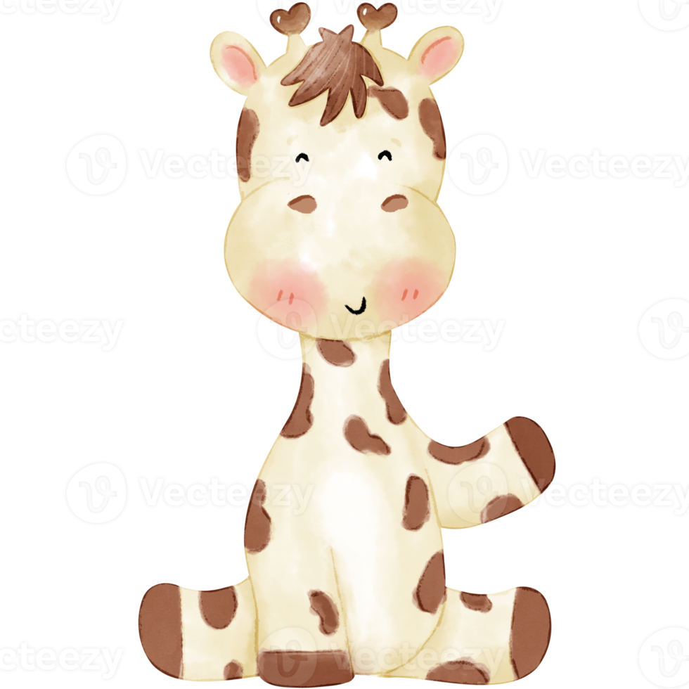 cute giraffe watercolor illustration 14402670 PNG