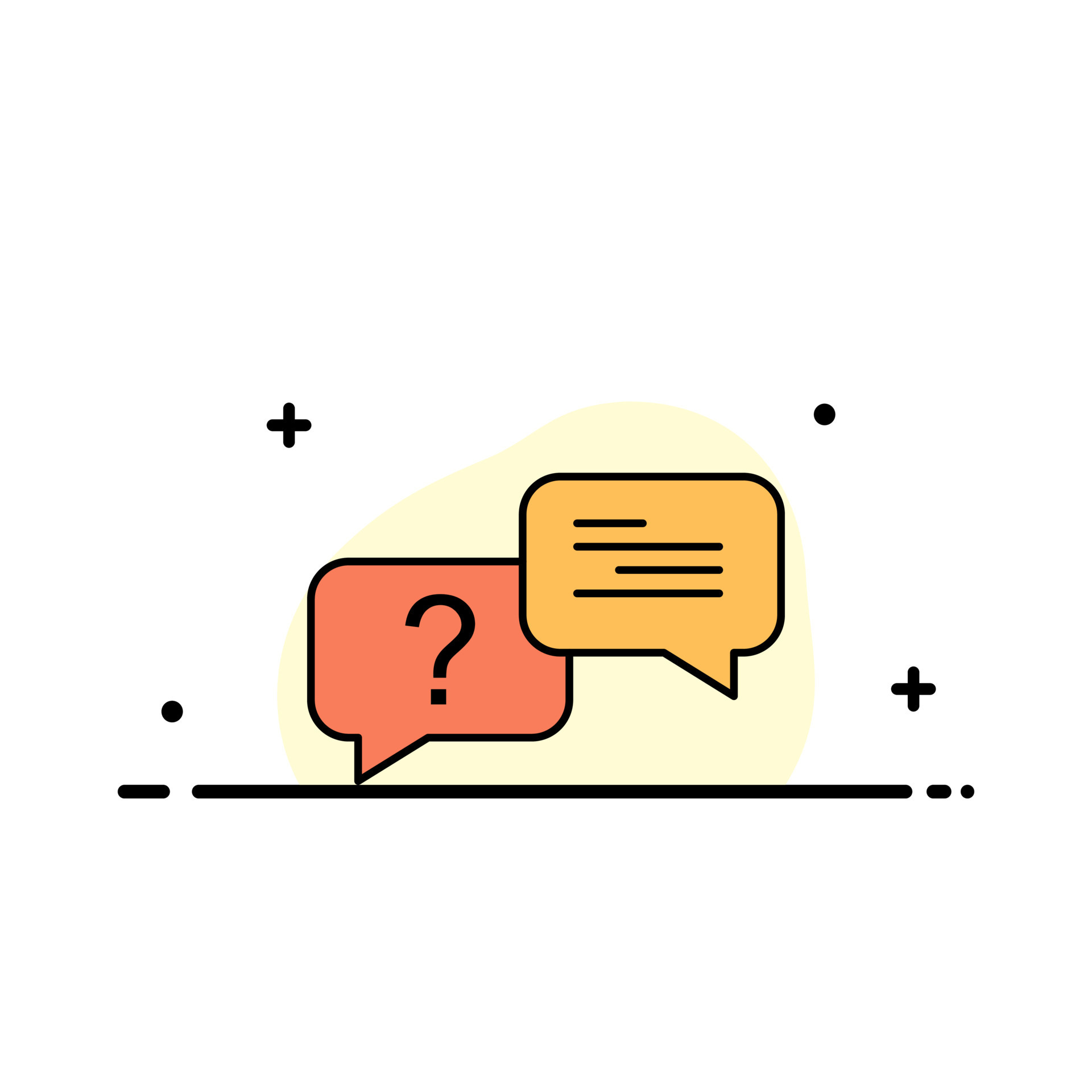 Chat Bubble Popup Message Business Flat Line Filled Icon Vector Banner