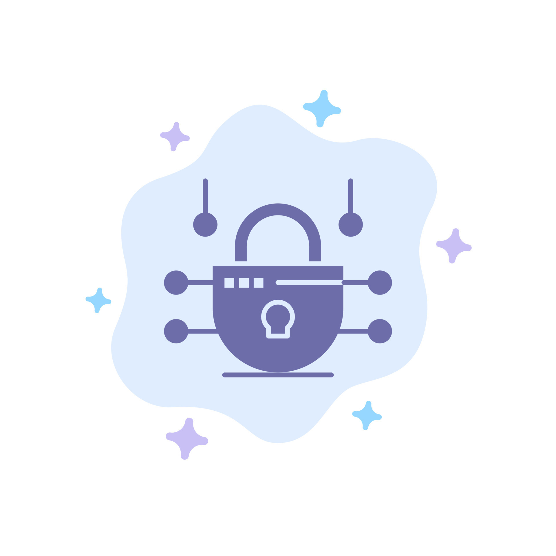 Internet Network Network Security Blue Icon On Abstract Cloud