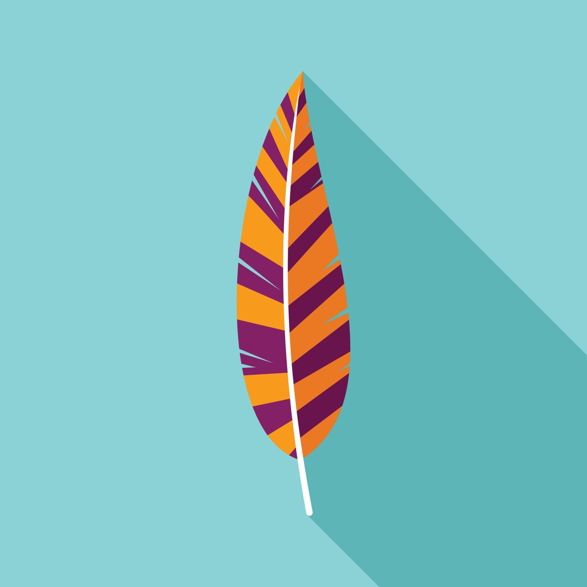 Boho Feather Icon Flat Style 14410891 Vector Art At Vecteezy