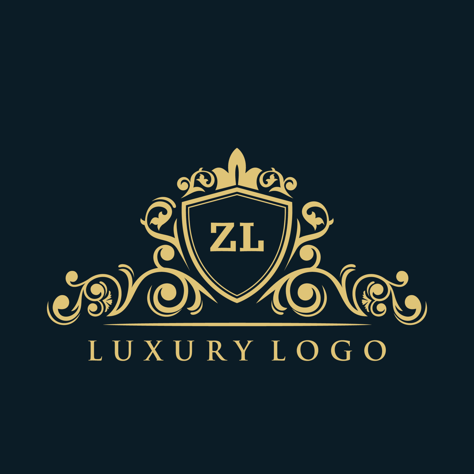 Letter ZL logo with Luxury Gold Shield. Elegance logo vector template. 14411813 Vector Art at ...