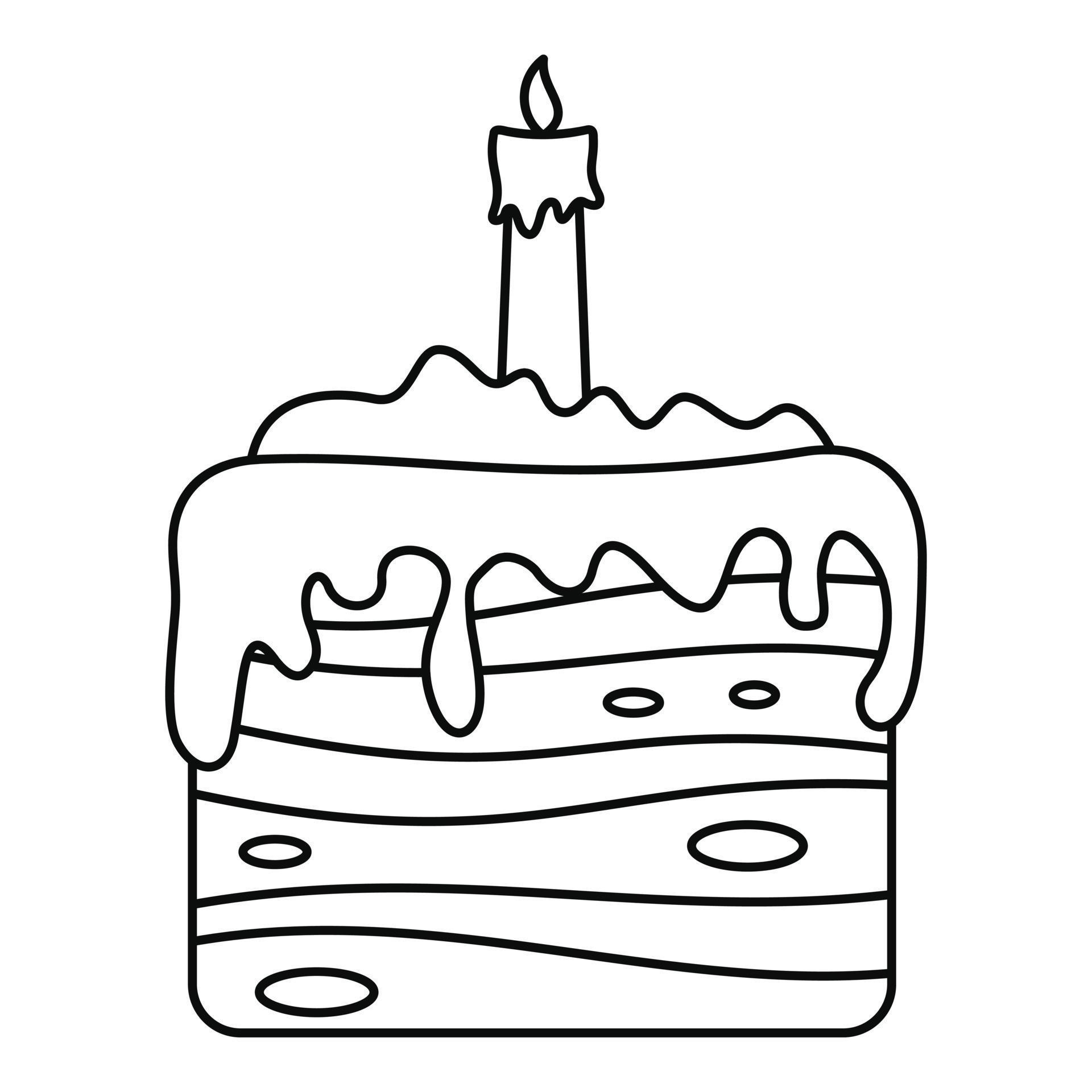 Sweet cake icon, outline style 14412653 Vector Art at Vecteezy