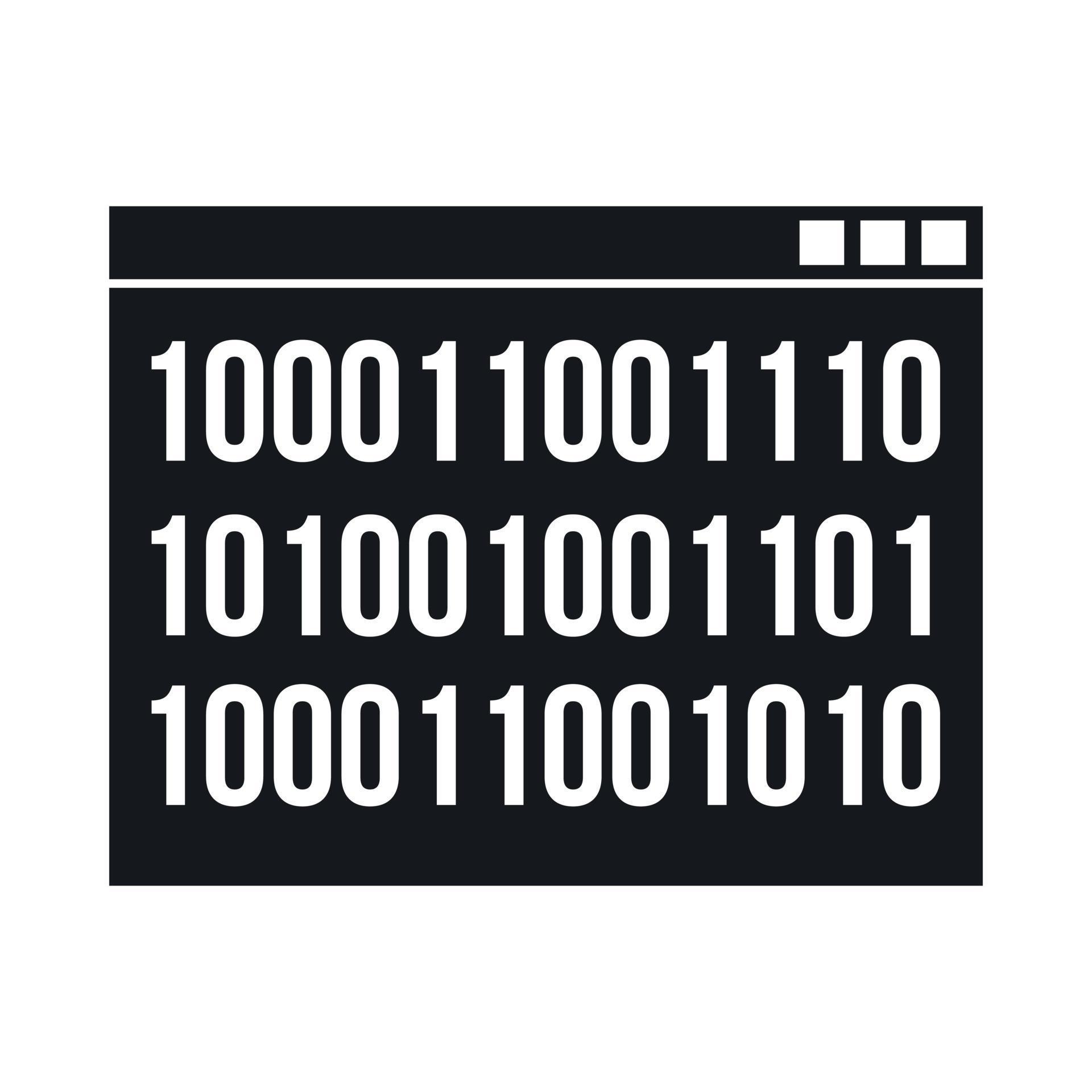 Binary code icon, simple style 14414083 Vector Art at Vecteezy