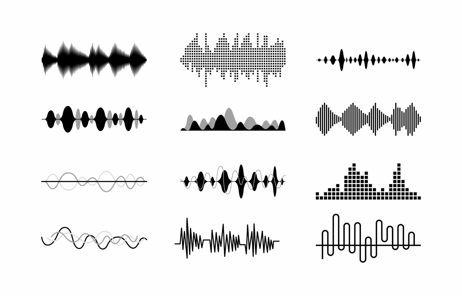 Sound Wave Icons 14416537 Vector Art at Vecteezy