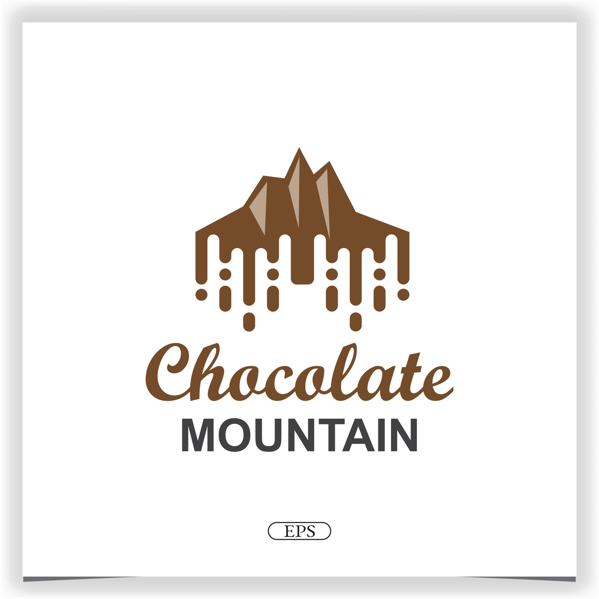 mountain chocolate logo design premium elegant template vector eps 10 ...