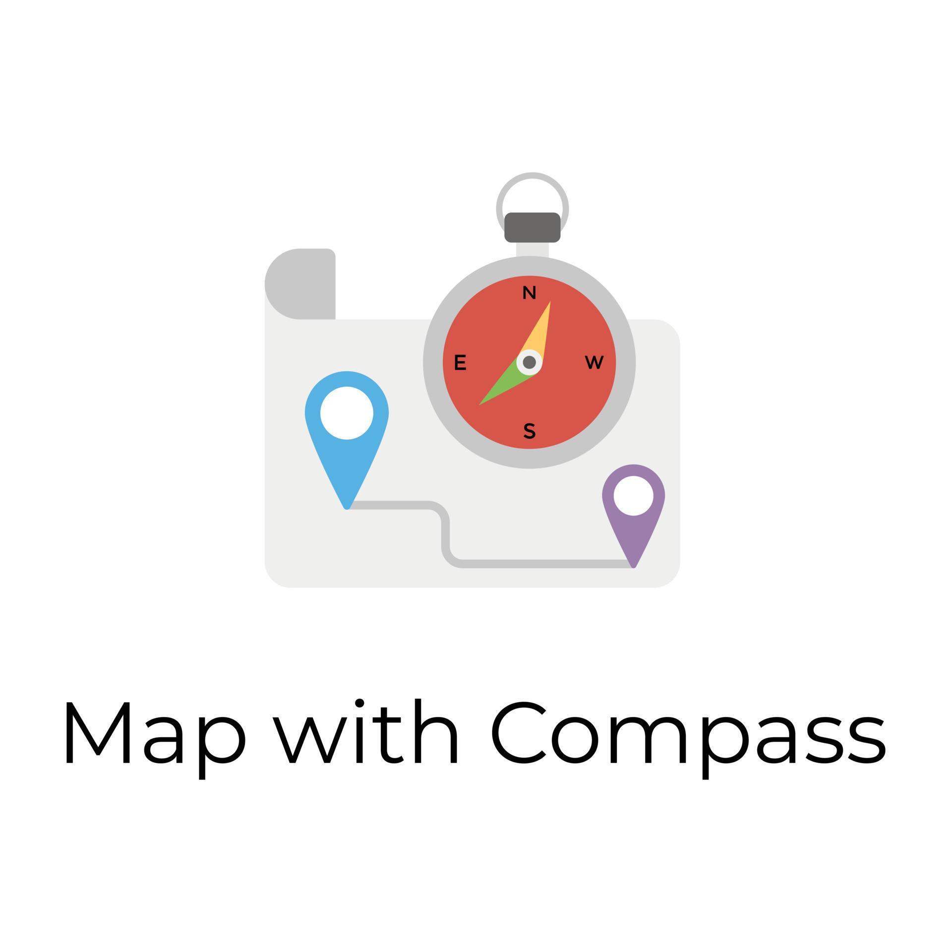 Map with compass 14417704 Vector Art at Vecteezy