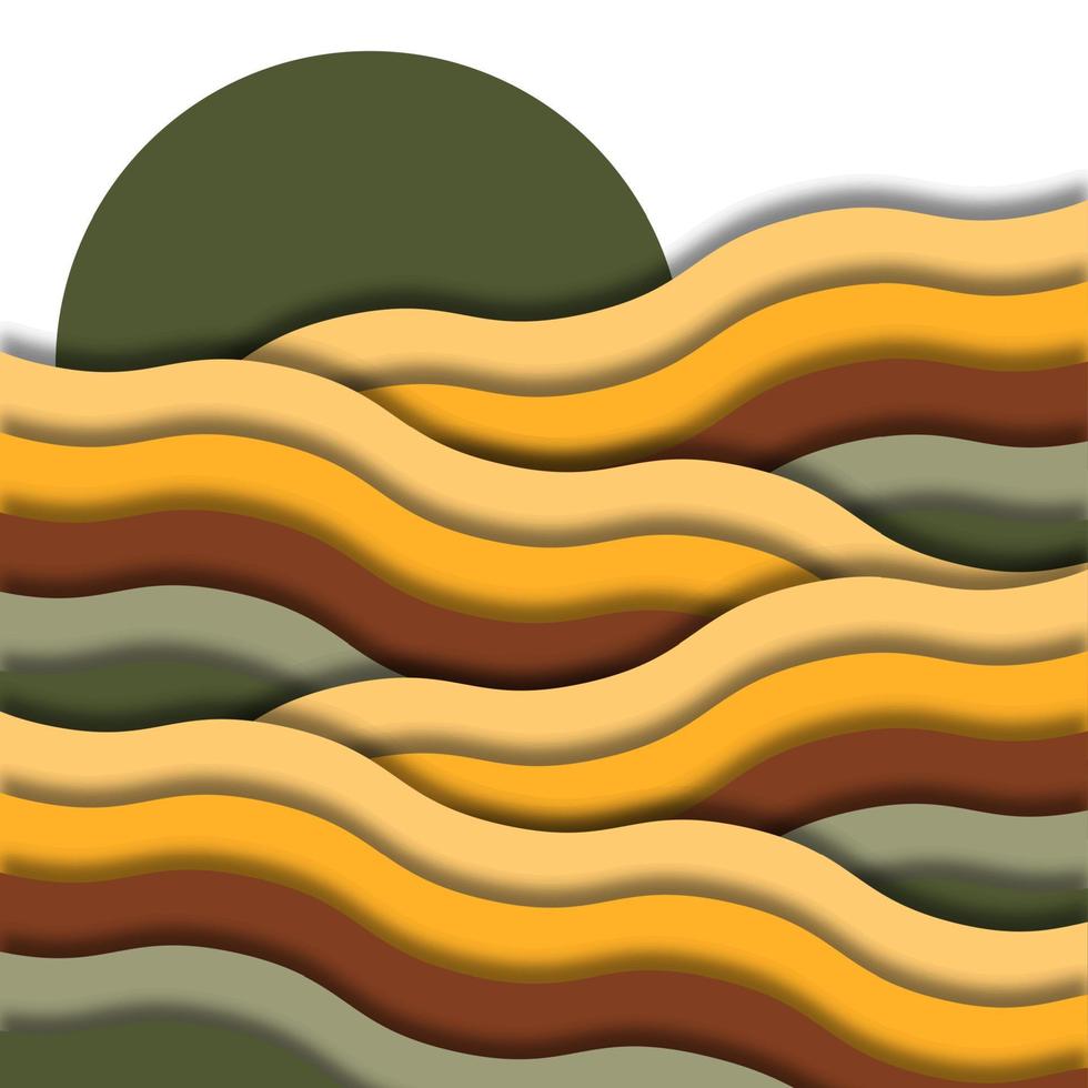 Abstract Waves Background With Papercut Style 14418847 Vector Art At