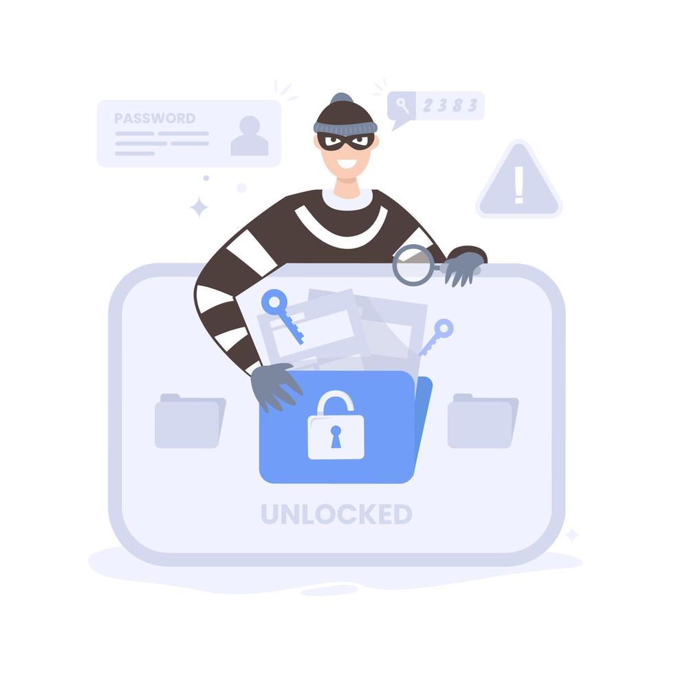 Hacker Cybercrime Data Thief Flat Illustration 14420433 Vector Art At Vecteezy