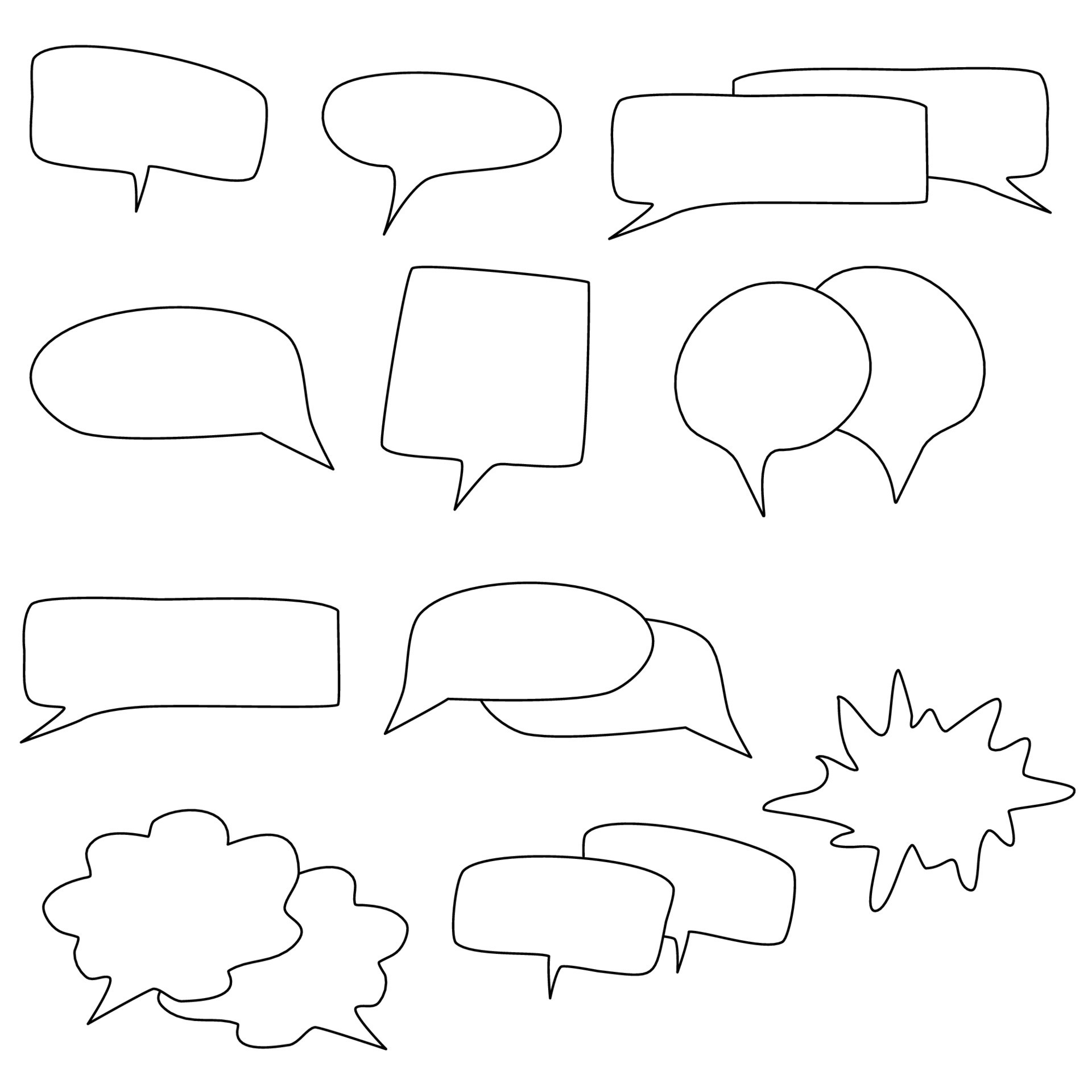 Speech Bubbles doodle 14420869 Vector Art at Vecteezy