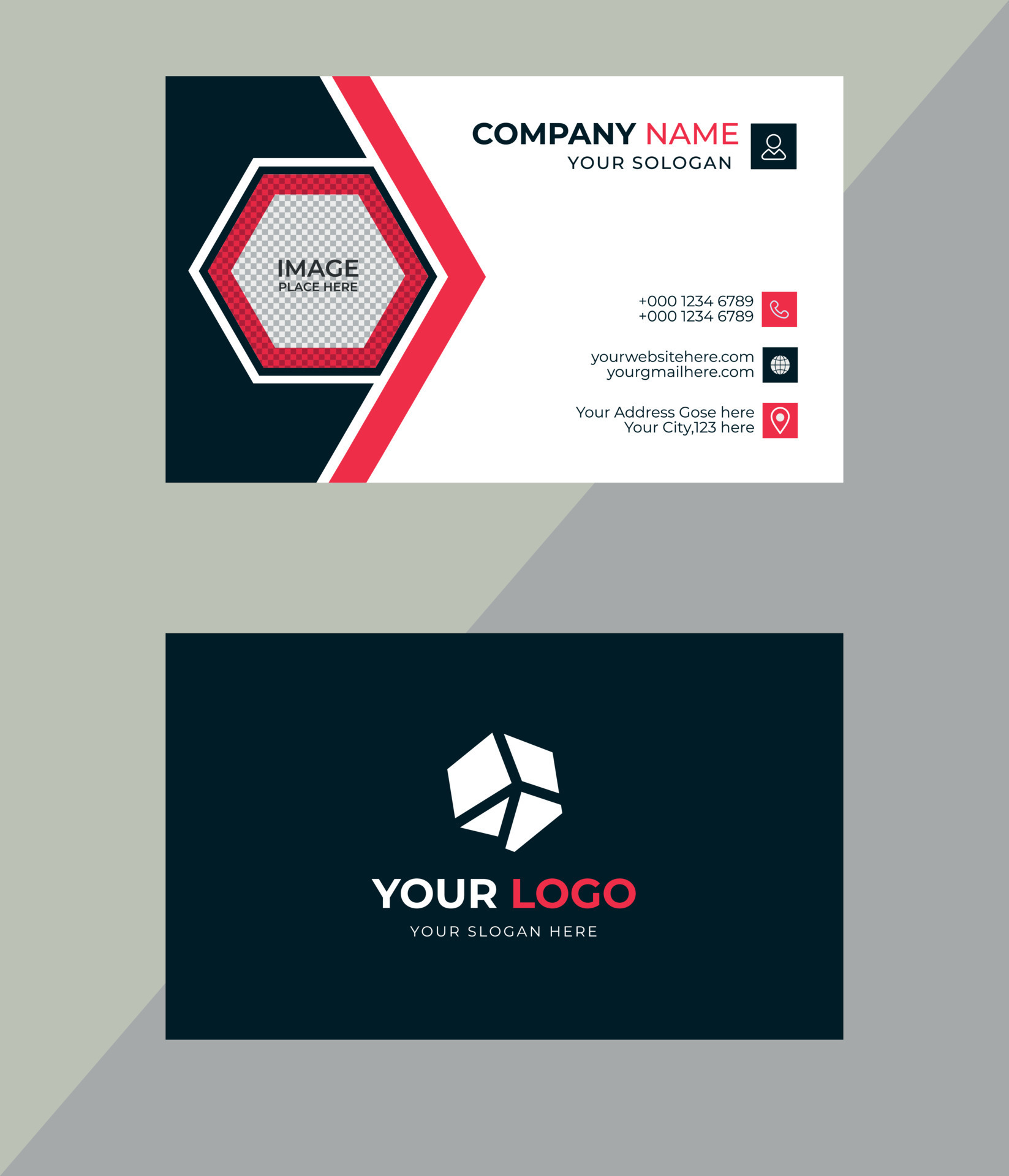 Business card design template 14421154 Vector Art at Vecteezy