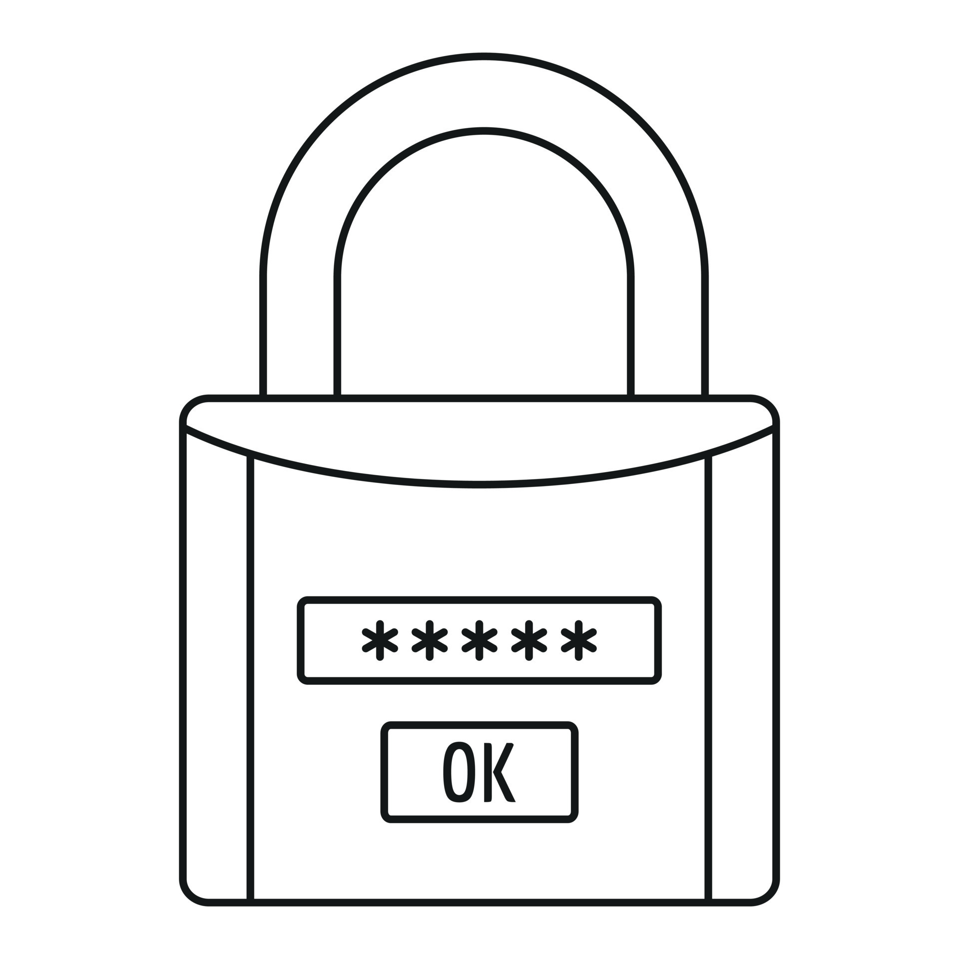Password Lock Icon Outline Style 14426872 Vector Art At Vecteezy