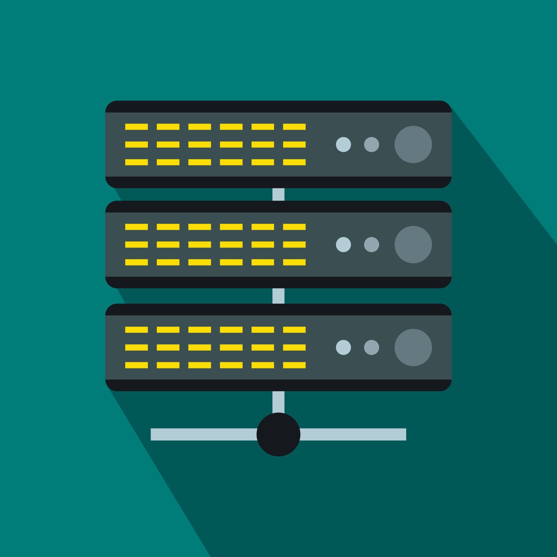 Servers icon in flat style 14430743 Vector Art at Vecteezy