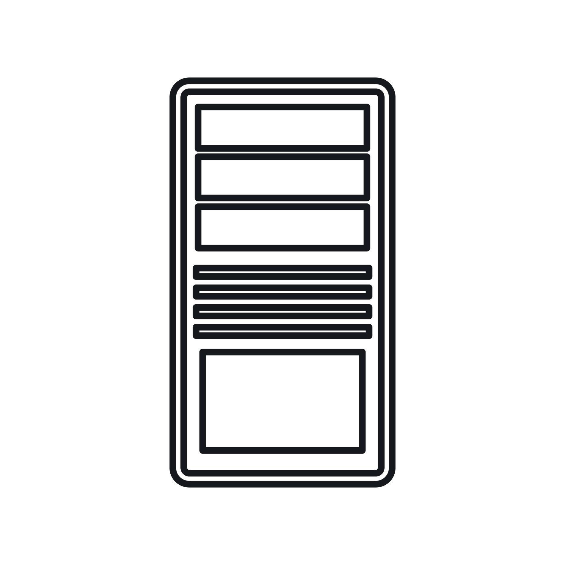 Black computer system unit icon, outline style 14432149 Vector Art at ...