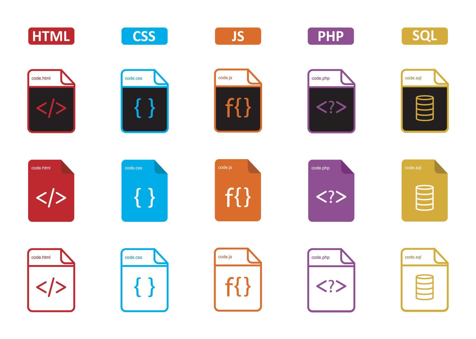 HTML CSS JS SQL PHP ICON SYMBOL 14433247 Vector Art at Vecteezy HTML CSS JS SQL PHP ICON SYMBOL 14433247 Vector Art at Vecteezy