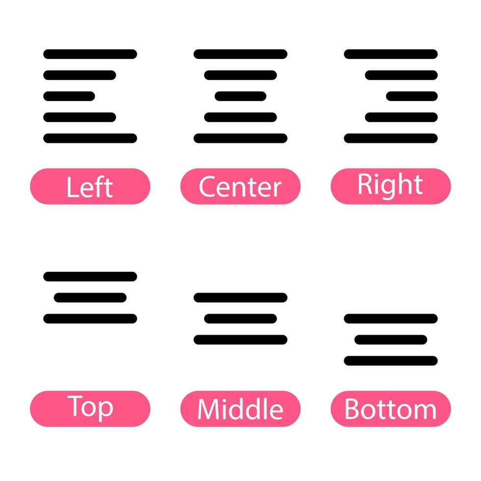 Set of text alignment icons in line style design isolated on white ...
