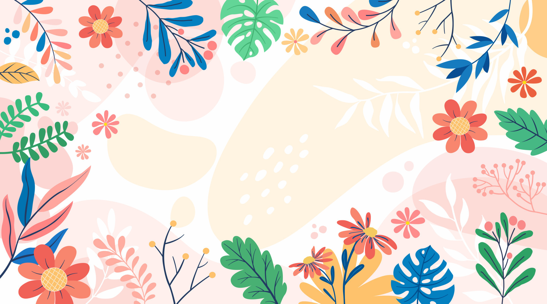 Design banner frame flower Spring background with beautiful. flower ...