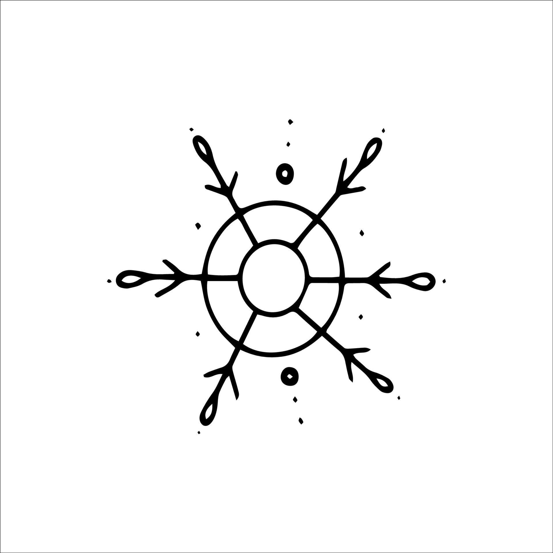 Hand drawn snowflake. Doodle vector illustration 14435149 Vector Art at ...