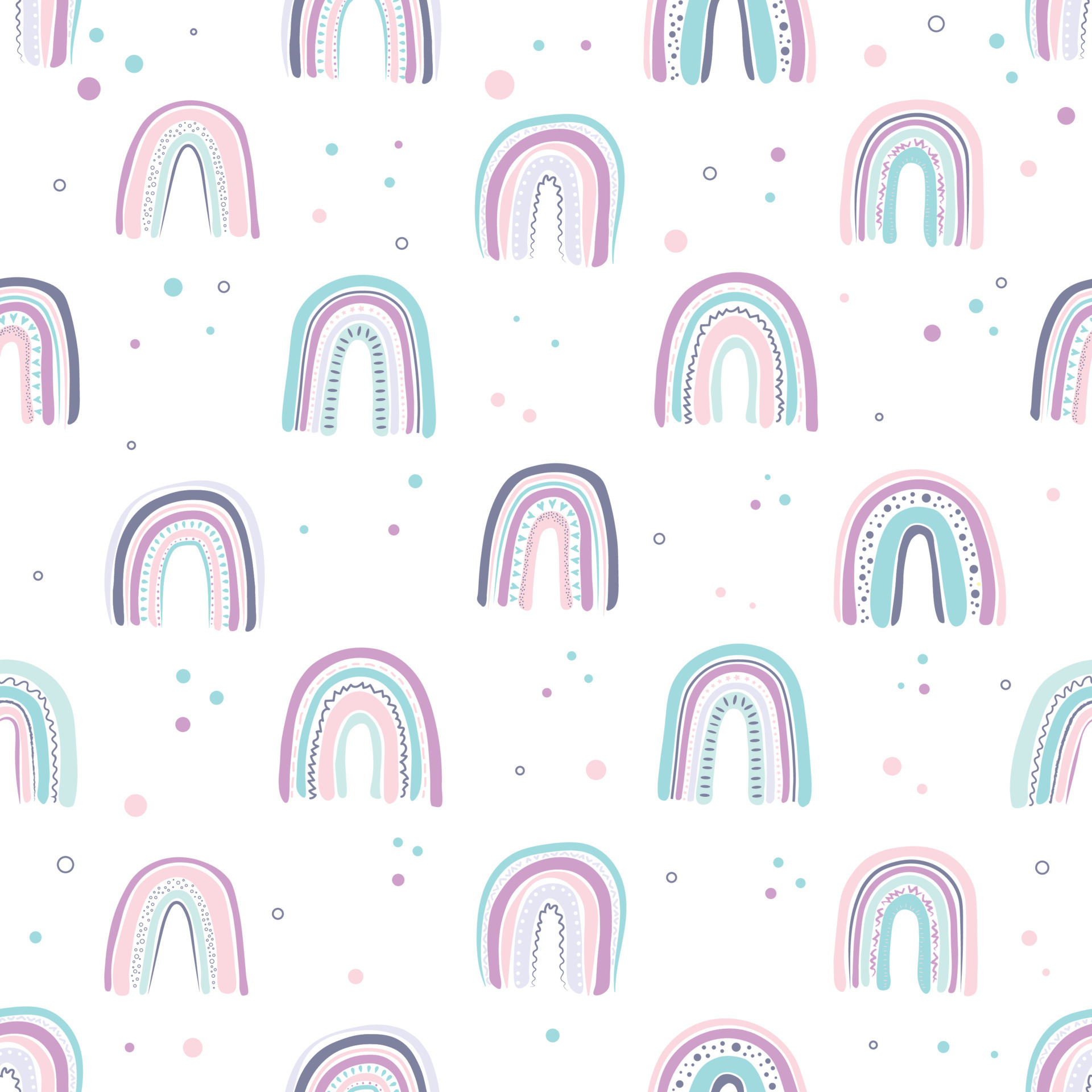 rainbow seamless pattern in scandinavian style 14435518 Vector Art at ...