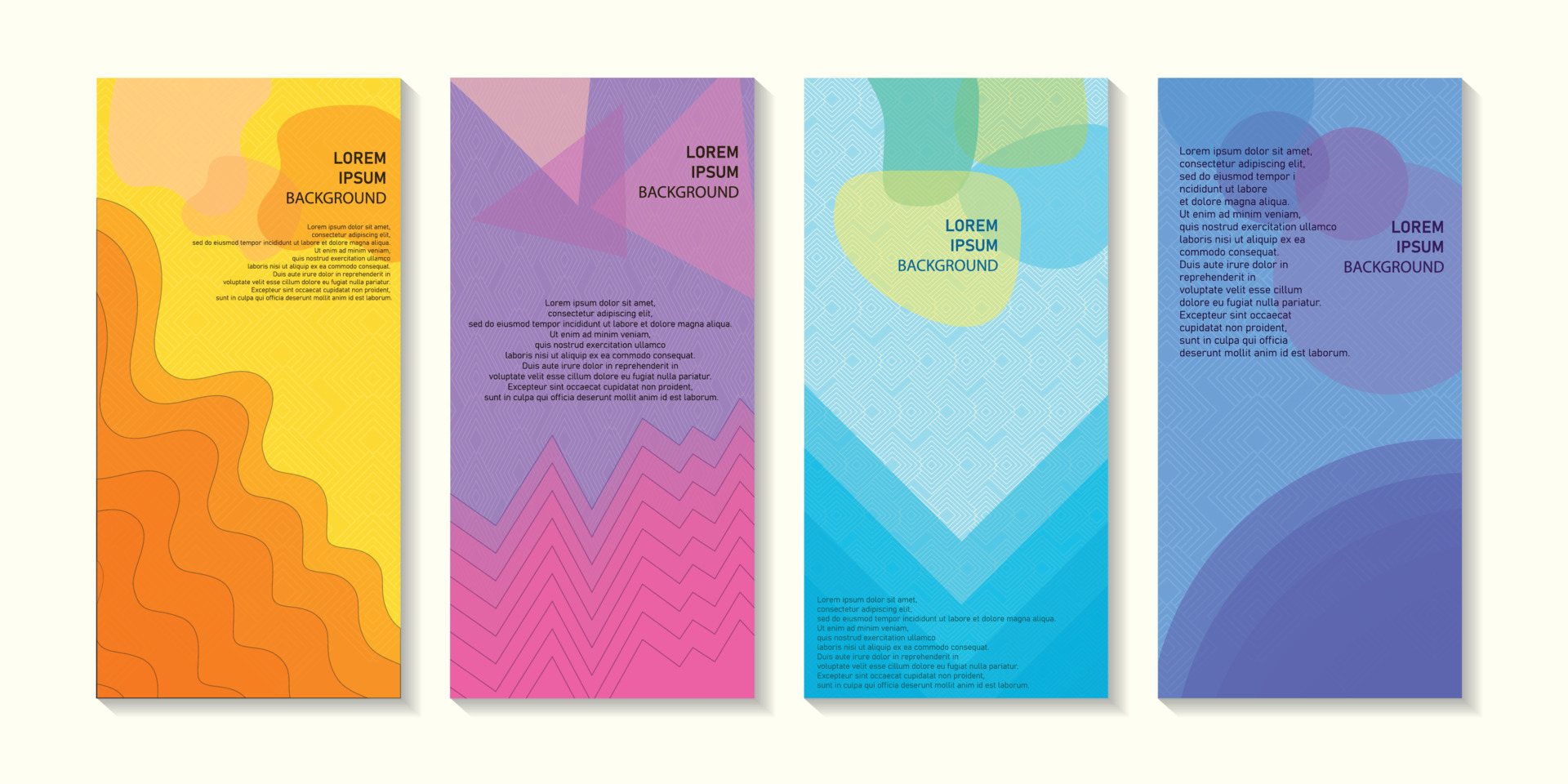 Gradient Flowing Geometric Pattern Colorful Background Pack Texture For Poster Cover Design