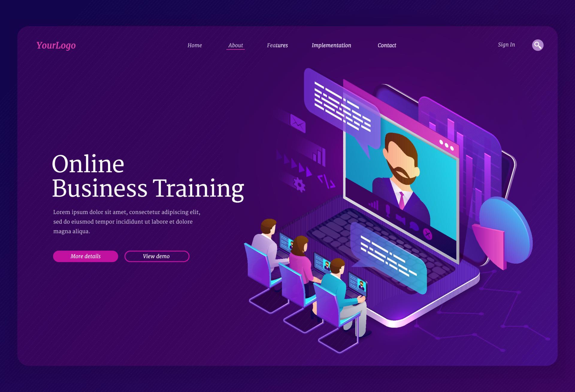 Online business training isometric landing page 14438976 Vector Art at ... Online business training isometric landing page 14438976 Vector Art at ...