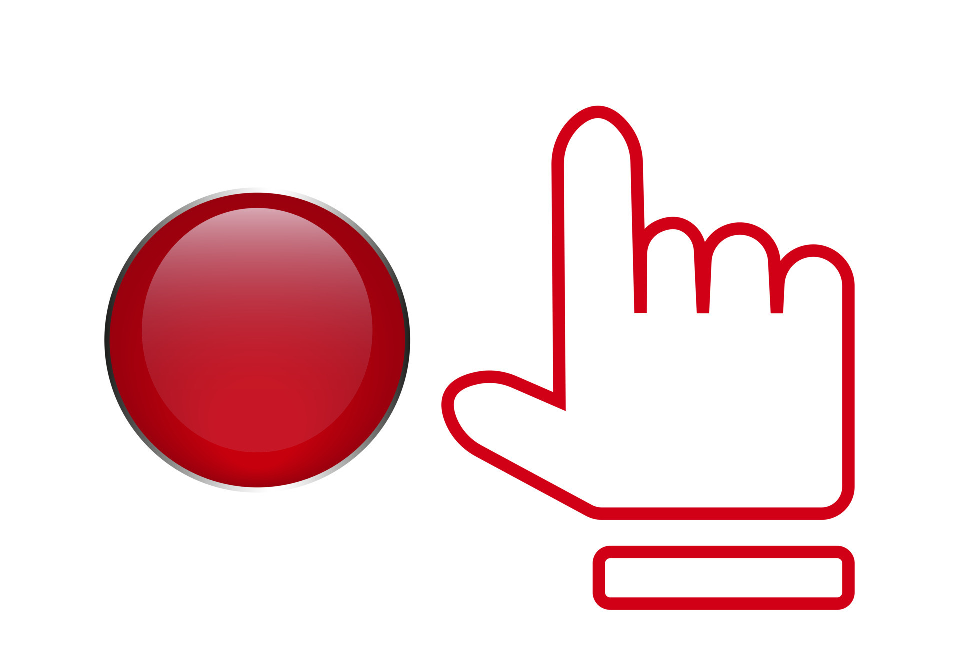 Vector design of click icons with hand. Just get started concept.Vector ... Vector design of click icons with hand. Just get started concept.Vector ...