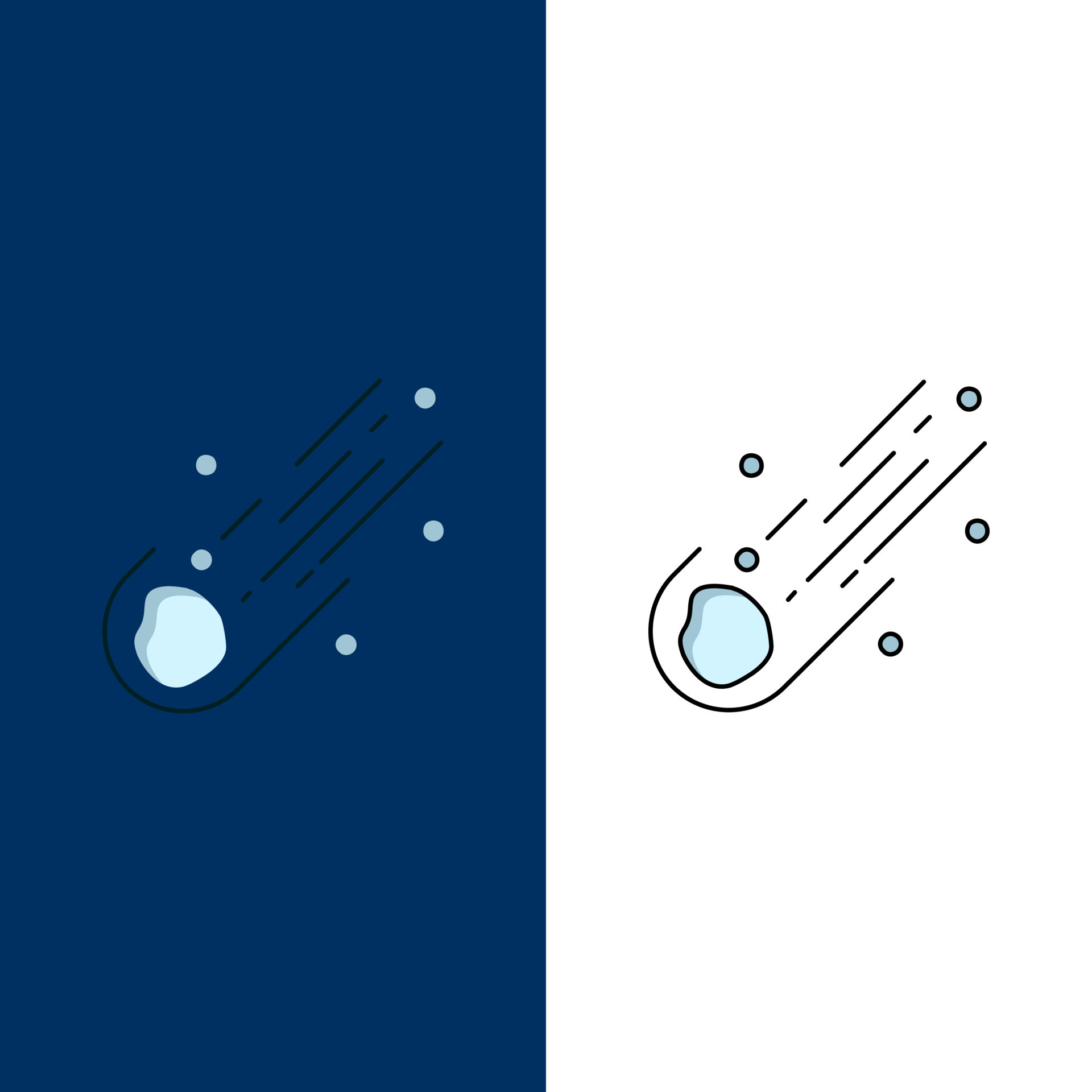 Asteroid Astronomy Meteor Space Comet Flat Color Icon Vector 14439857