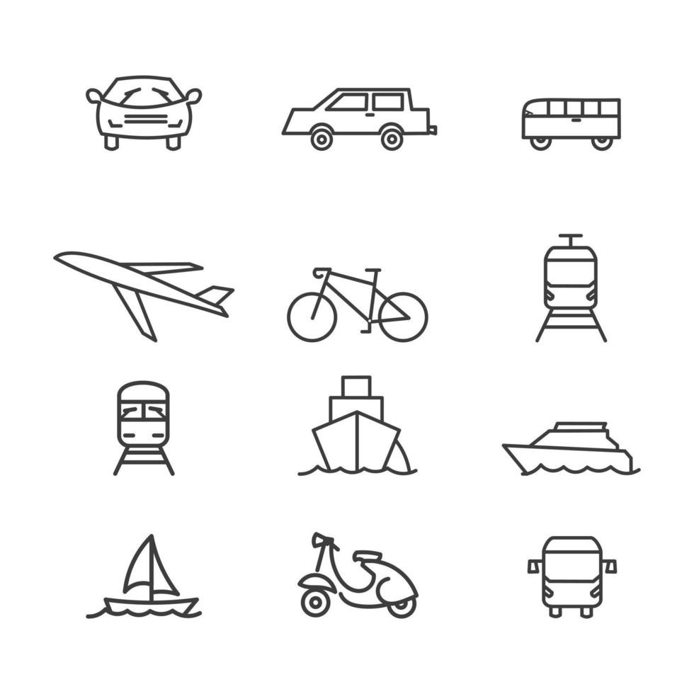 Transport vector icons set Thin line outline 14440268 Vector Art at ... Transport vector icons set Thin line outline 14440268 Vector Art at ...