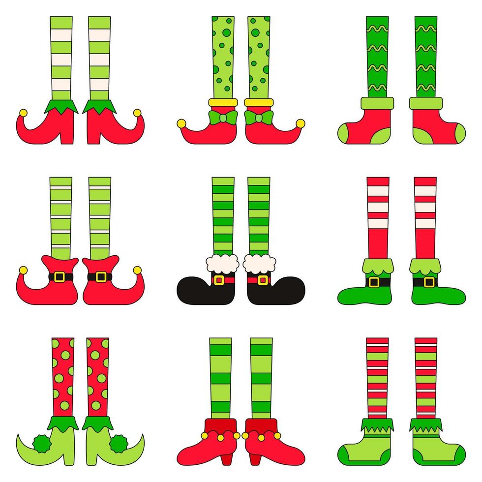 Set Of Elf Feet In Flat Style Isolated 14440454 Vector Art At Vecteezy