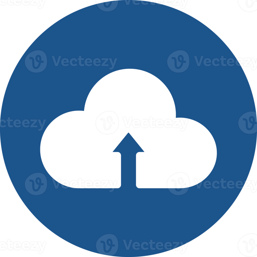 Cloud Upload Icon Design In Blue Circle 14440922 Png