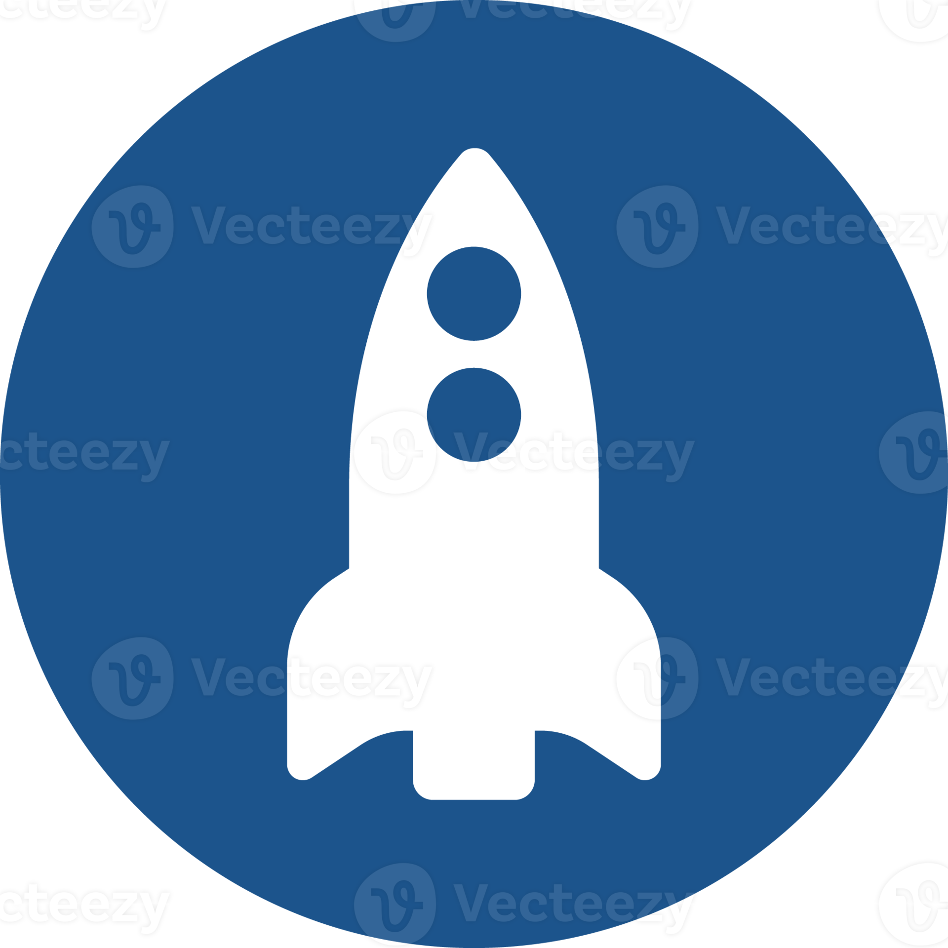 Rocket flat design icon design in blue circle. 14440986 PNG