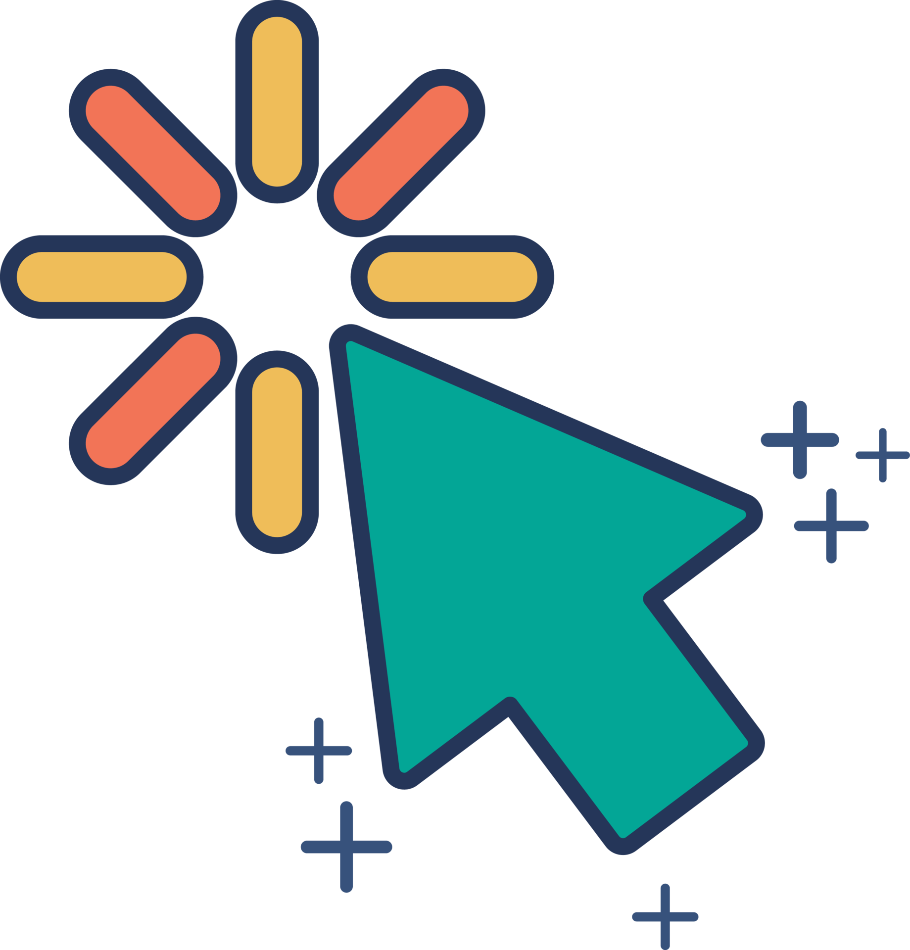 Cursor Mouse Icon Illustration Glyph Style Design With Color And Plus