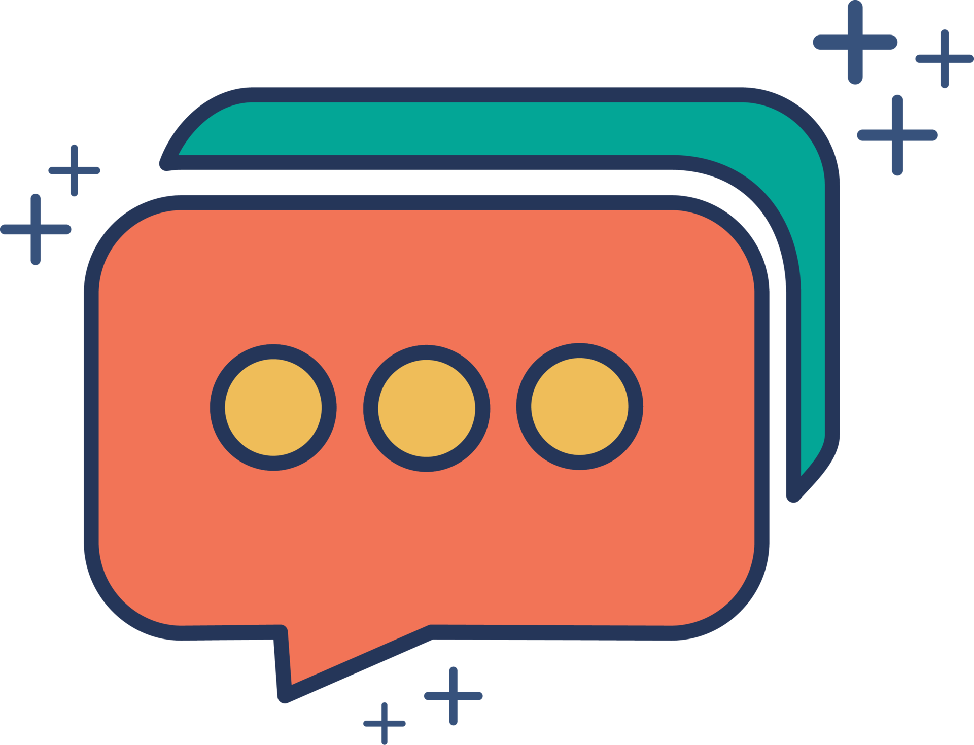 Chat Icon Illustration Glyph Style Design With Color And Plus Sign