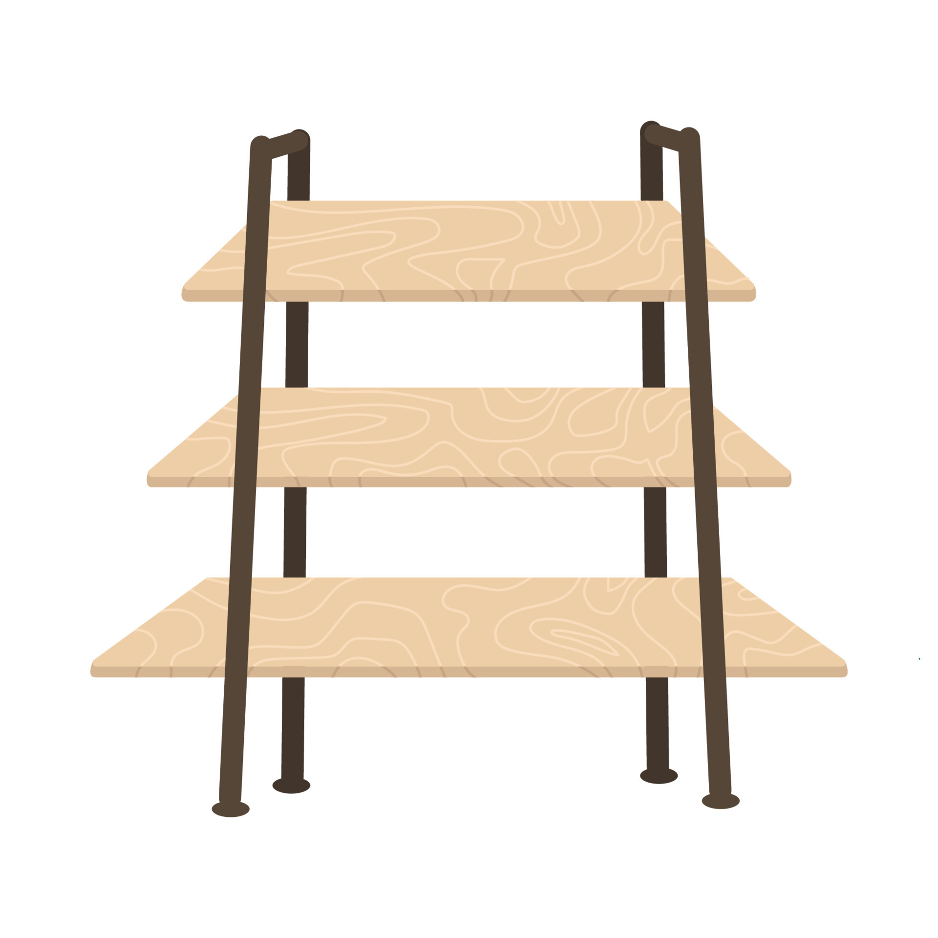 wooden book shelf vector in flat design style 14441709 Vector Art at ...