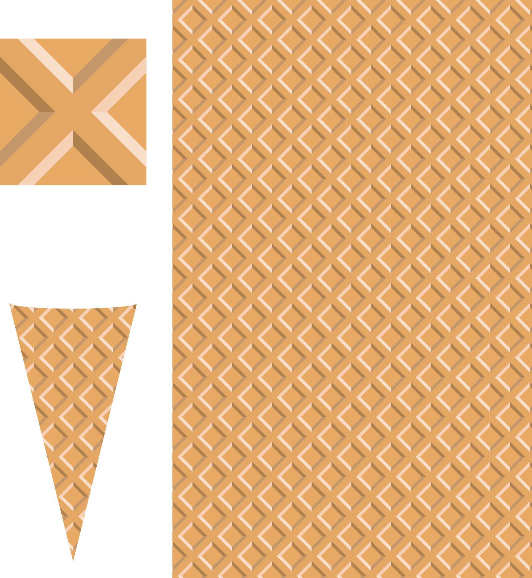 Ice Cream Cone Seamless Pattern Waffle Seamless Pattern Wafer Pattern