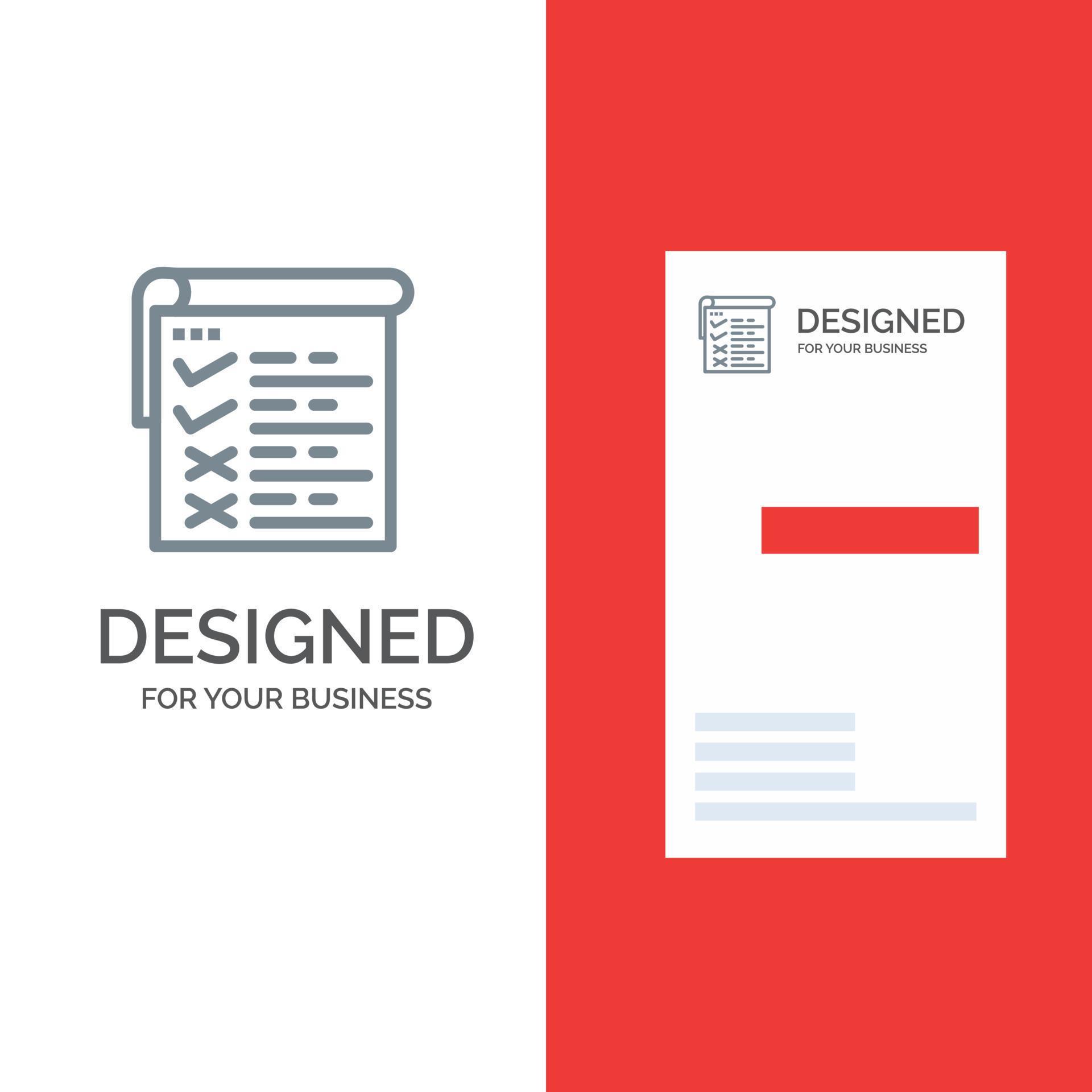 Checklist Testing Report Qa Grey Logo Design And Business Card Template 14448256 Vector Art At